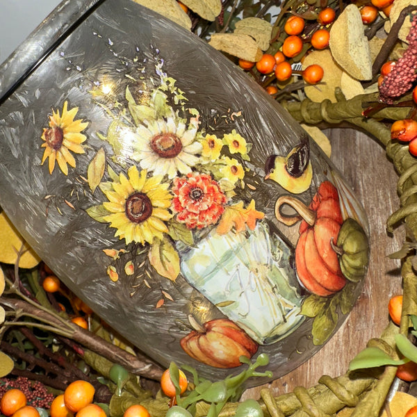 Lighted Harvest Luminary - The Vintage Garden