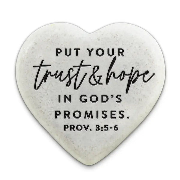 Trust & Hope | Scripture Stone Heart - The Vintage Garden