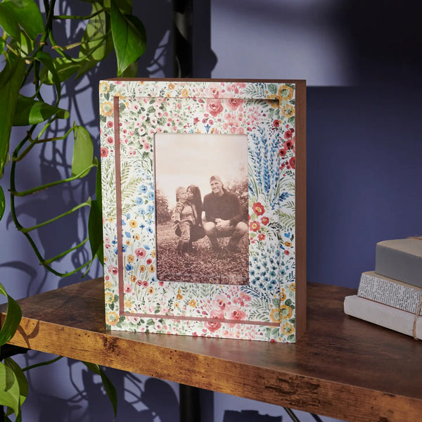 Mixed Floral Inset Box Photo Frame | 4x6" - The Vintage Garden